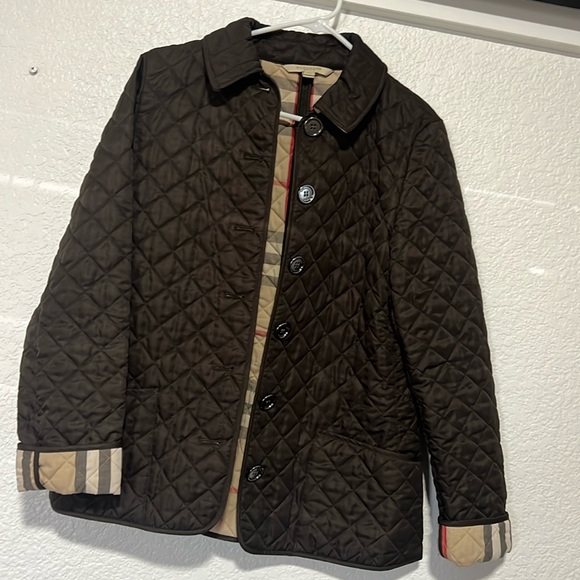 Burberry | Jackets & Coats | Burberry Quilted Chocolate Brown Jacket ...